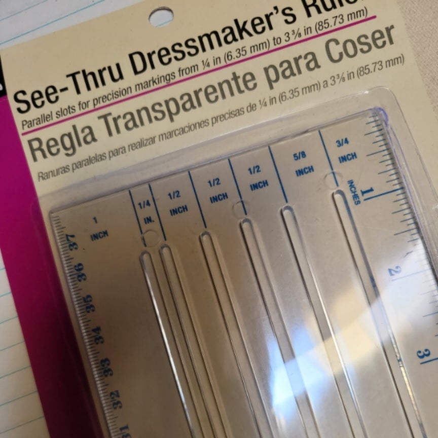 See-Thru Dressmaker's Ruler by Dritz 4x15in. | slowfiber